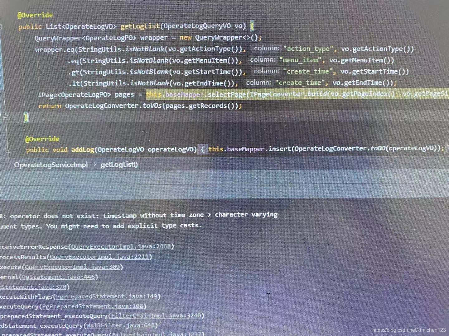 Mybatis plus插件Postgresql报错， No operator matches the given name and argument types_mybatis no ...