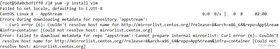 docker错误集：CentOS环境_failed to set locale, defaulting to c.utf-8 docker-CSDN博客