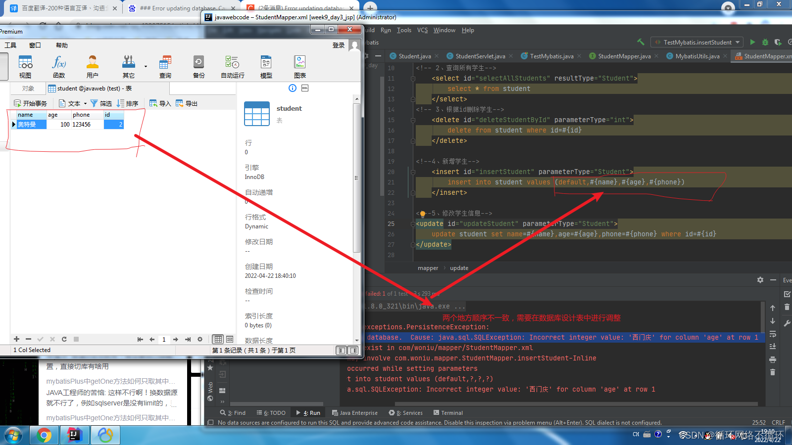Error updating database. Cause java.sql.SQLException Incorrect integer value for column ‘id’ at ...