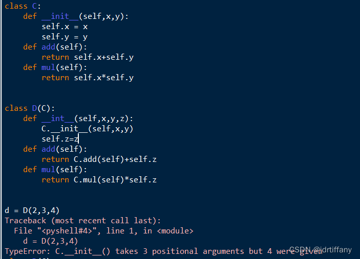python的重写问题，TypeError: C.__init__() takes 3 positional arguments but 4 ...