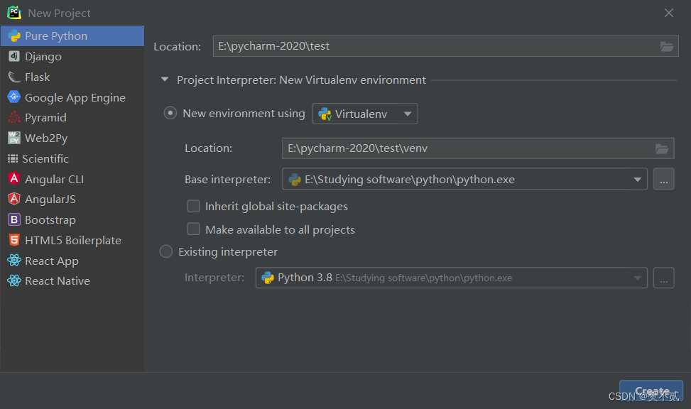 python中的虚拟环境（以pycharm为例）_inherit global site-packages翻译-CSDN博客