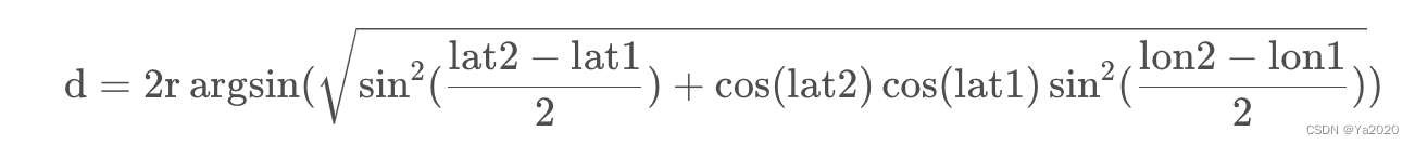 计算LBS经纬度距离方法Haversine_如何计算 两个lbs距离 公式-CSDN博客