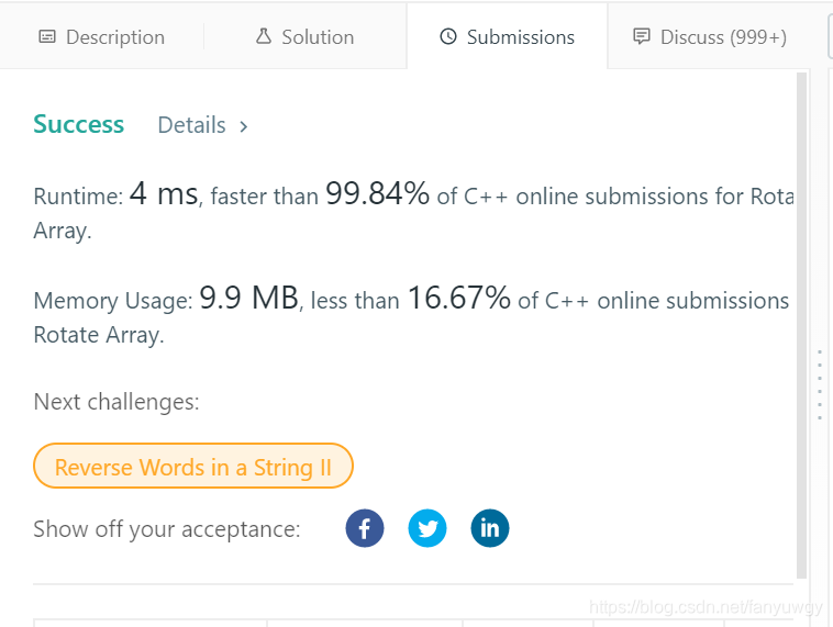 leetcode【189】Rotate Array【c++，时间99%O(n)，空间O(1)，多种解法】_o(1) extra place ...