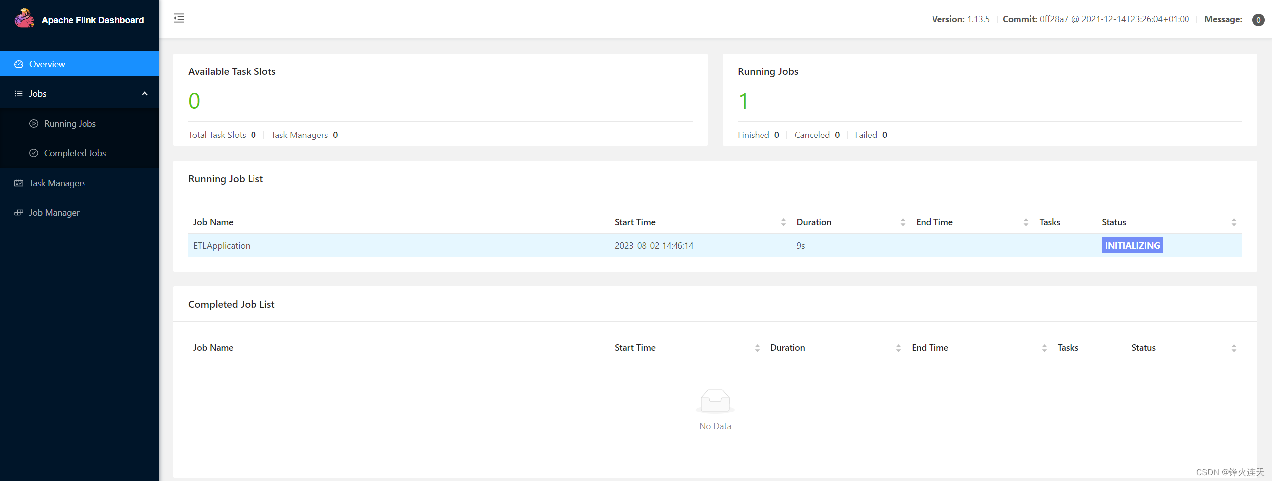启动Flink显示初始化状态怎么解决？_flink initializing-CSDN博客