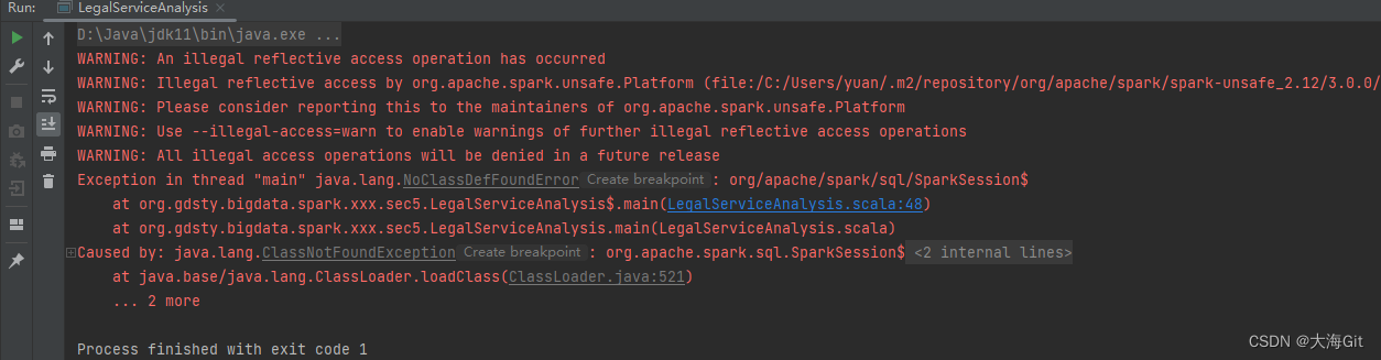 spark 本地idea运行：java.lang.NoClassDefFoundError: org/apache/spark/sql/SparkSession 去了provided依旧无效的 ...