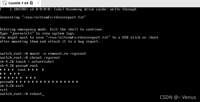 linux-centos7-重置密码(rd.break 方法)-CSDN博客