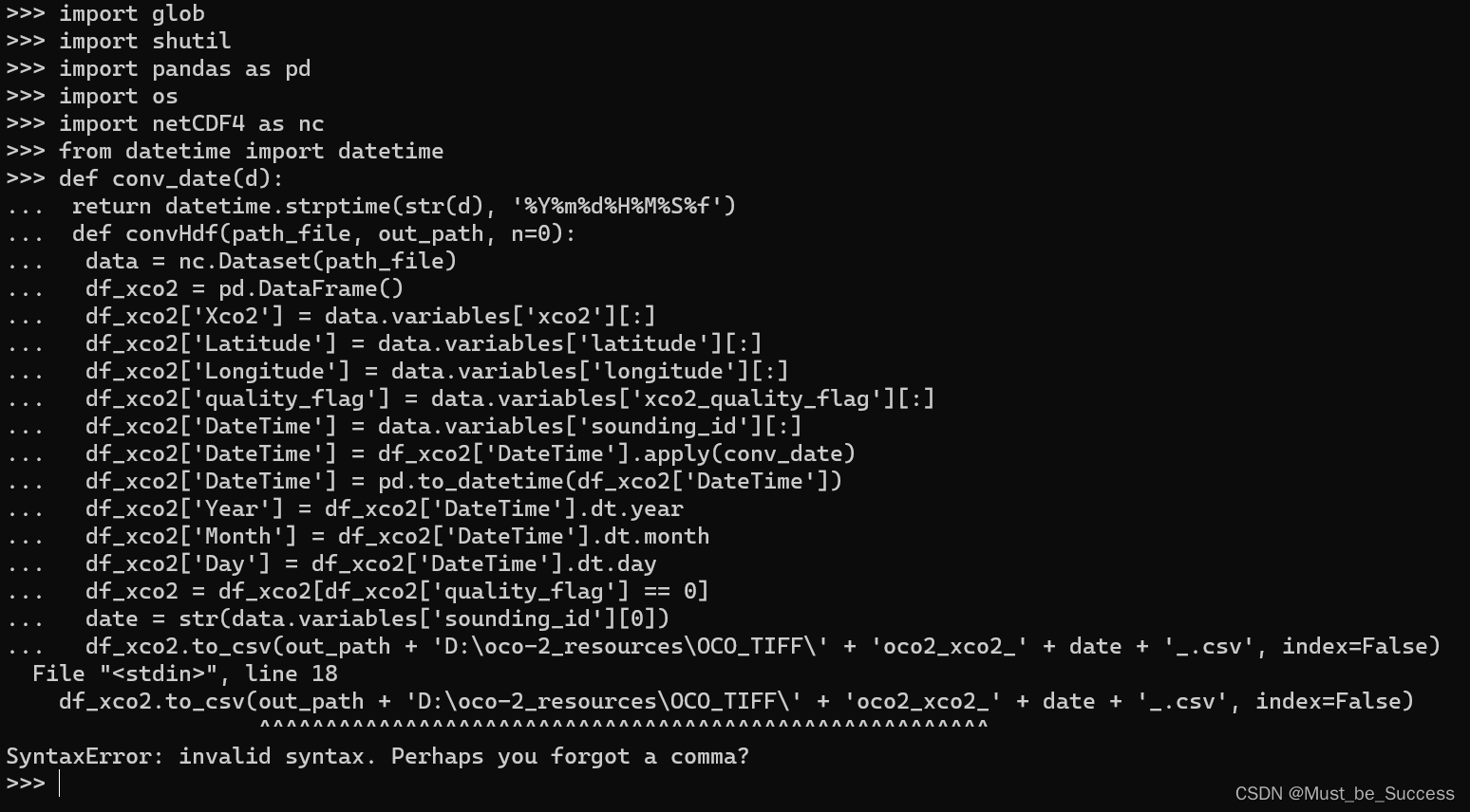 nc文件转换为csv文件时，python报错_nc转cvs-CSDN博客