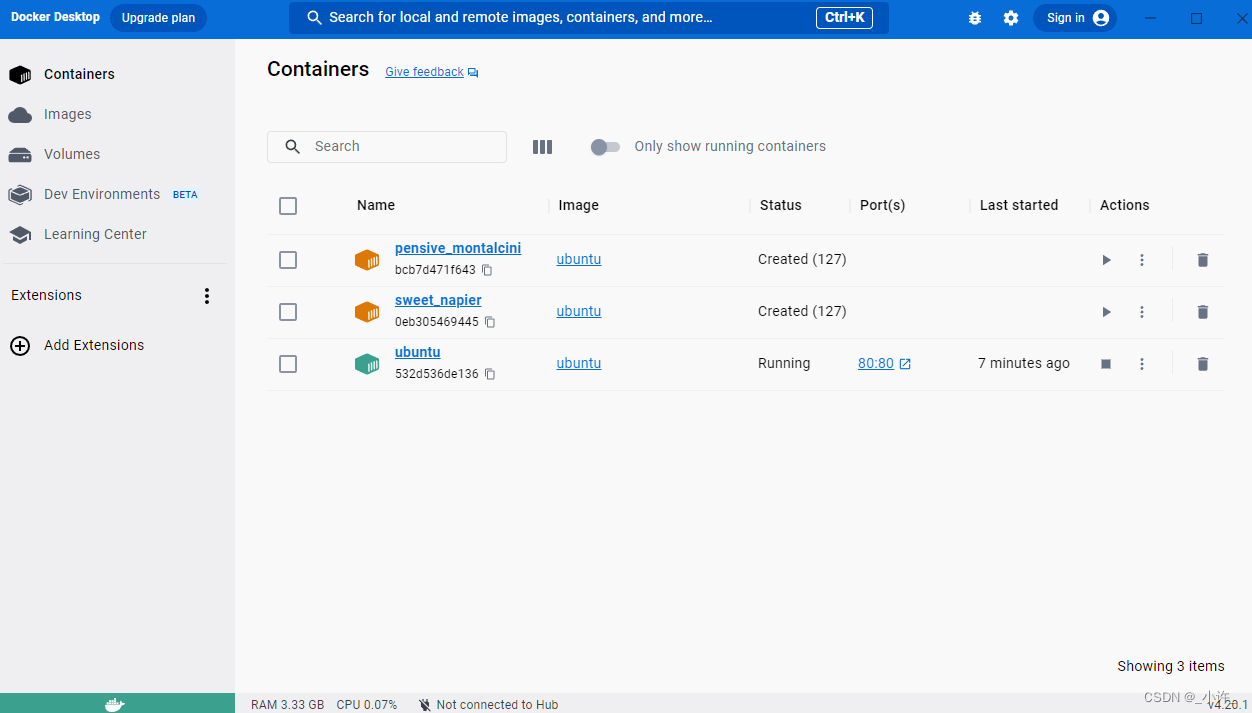 Docker desktop启动容器出错：Error response from daemon_docker: error response from daemon: failed to ...