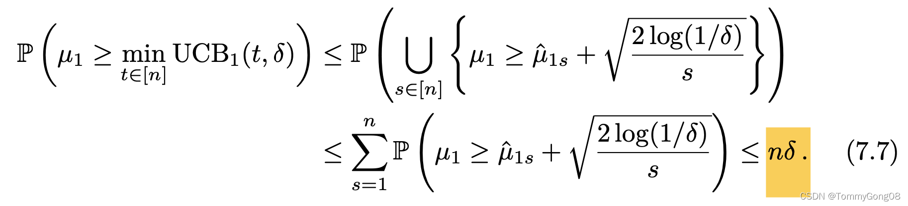 【Bandit Algorithms学习笔记】UCB算法的理论证明-CSDN博客