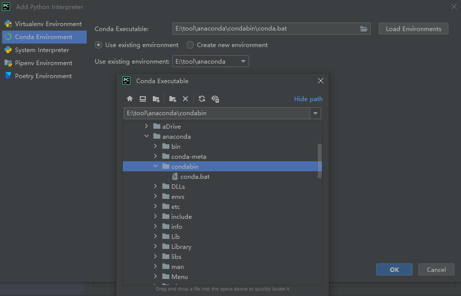 Pycharm加载anconda环境（包括找不到python.exe的问题）_pycharm加载conda环境-CSDN博客