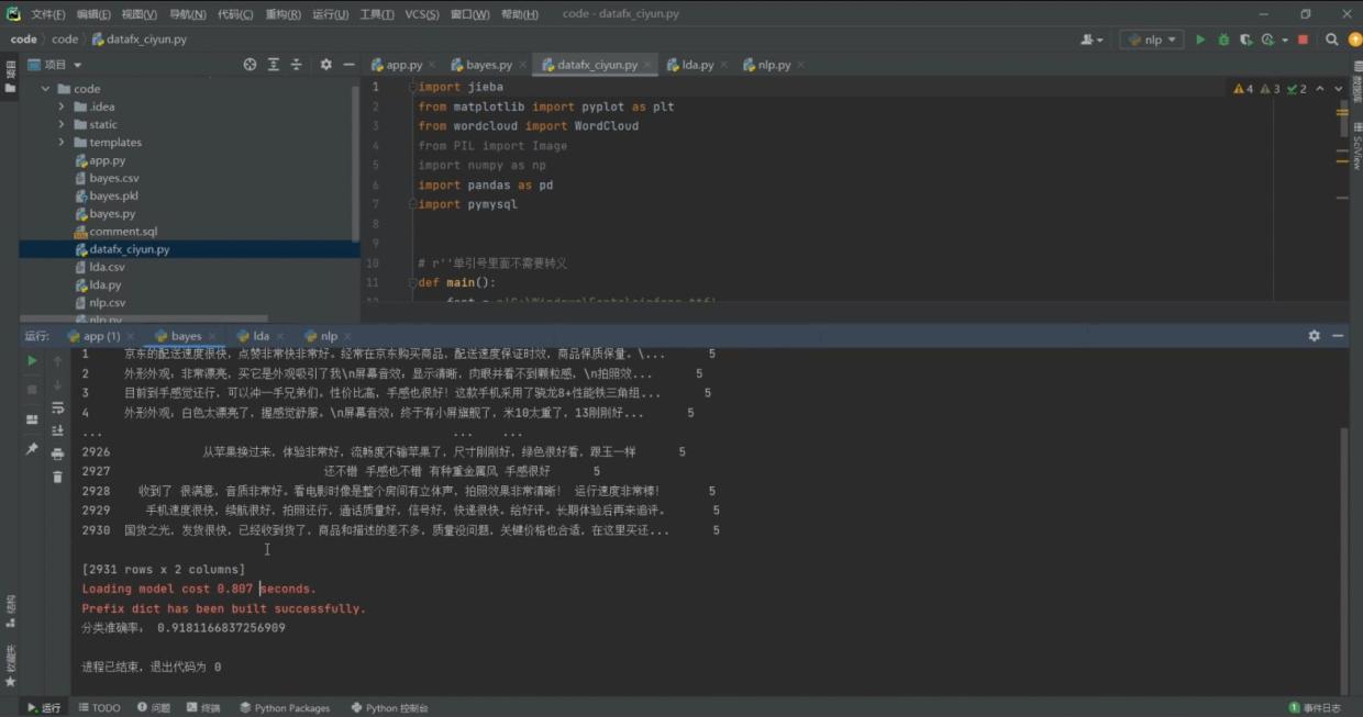 python商品评论数据采集与分析可视化系统 Flask框架 requests爬虫 NLP情感分析 毕业设计 源码_爬虫数据处理nlp-CSDN博客