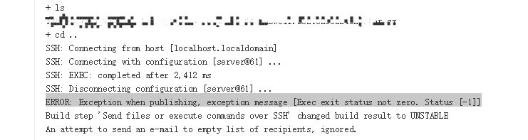 jenkins持续构建报错ERROR: Exception when publishing, exception message [Exec exit status not zero ...