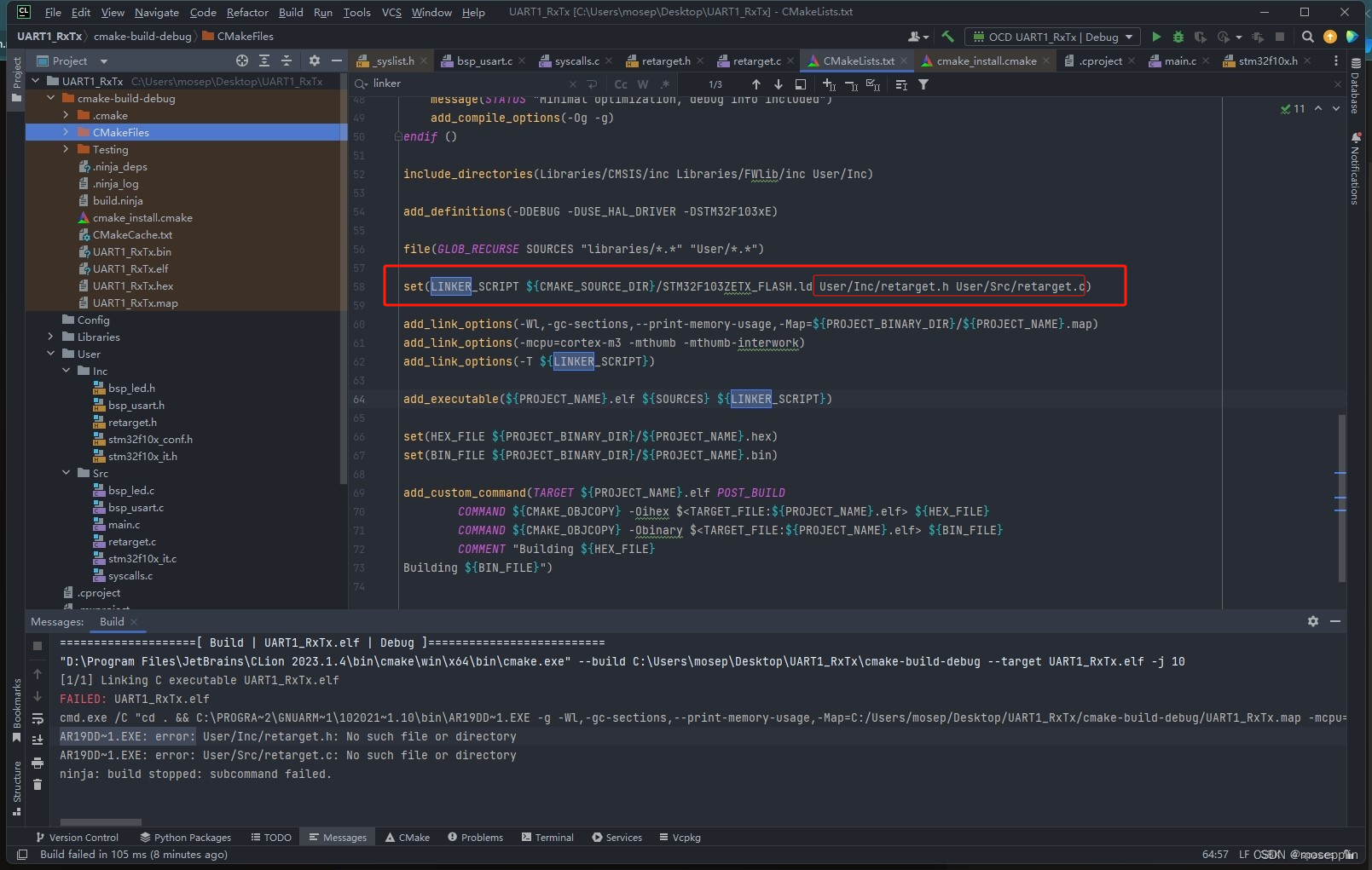 CLion 野火STM32 工程 printf问题_clion stm32 printf-CSDN博客