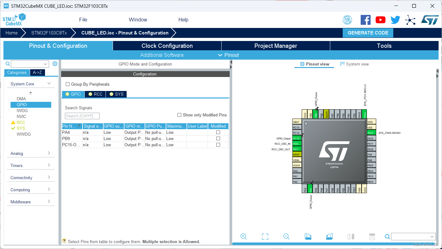 STM32基于HAL库流水灯实验_基于hal库完成红绿灯交替闪烁效果-CSDN博客