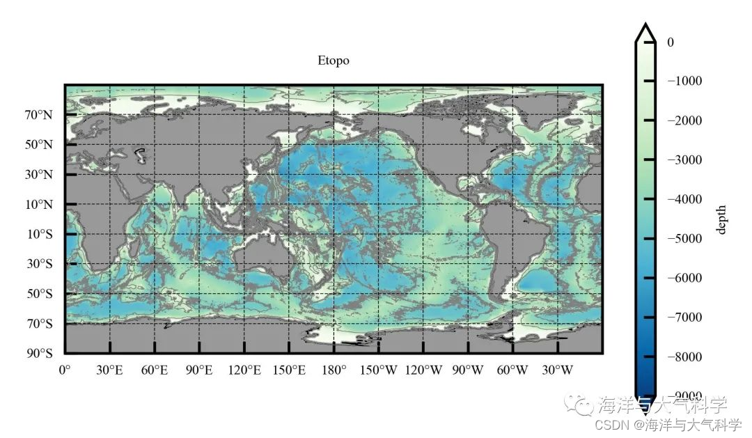 【python海洋专题十】Cartopy画特定区域的地形等深线图_python做海洋水深地形图-CSDN博客