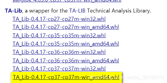 ta-lib库的安装：Failed building wheel for ta-lib error: Microsoft Visual C++ 14.0 is required 解决方法 ...