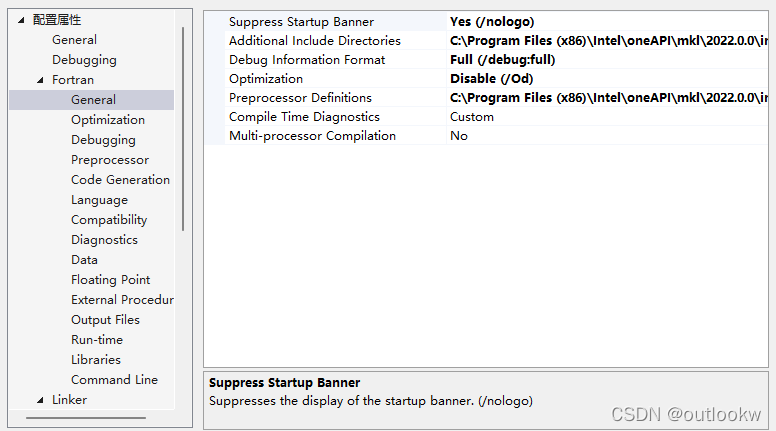 Windows环境下VS+OneAPI中Fortran的MKL库配置_mkl库文件路径在哪里-CSDN博客