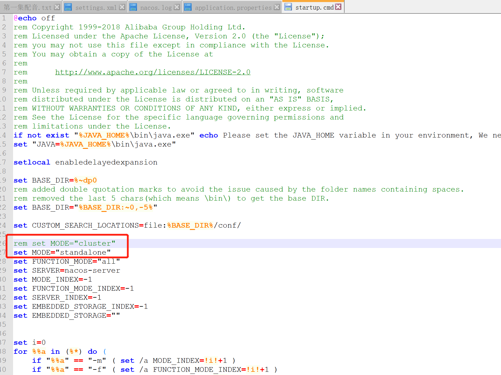 第一次启动nacos启动注意事项_nacos.core.auth.plugin.nacos.token.secret.key-CSDN博客