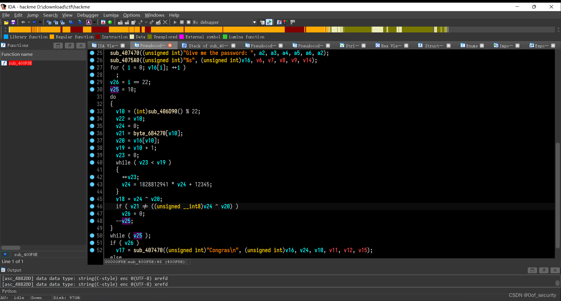[XCTF] 逆向 hackme-CSDN博客