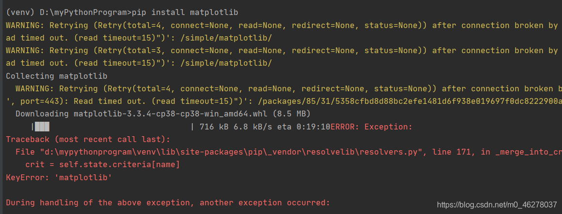 ModuleNotFoundError: No module named ‘matplotlib‘ 解决办法 ...