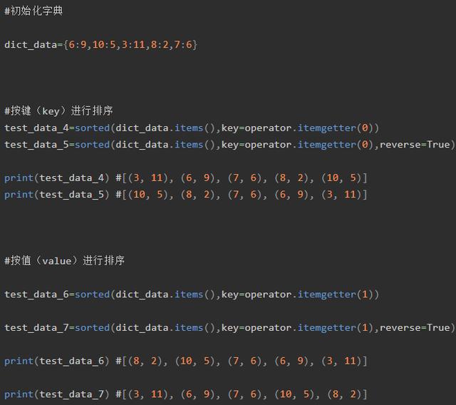 Python对字典分别按键(key)和值(value)进行排序关联题字典排序单选以下程序对字典进行排序按字典key从小到大排序