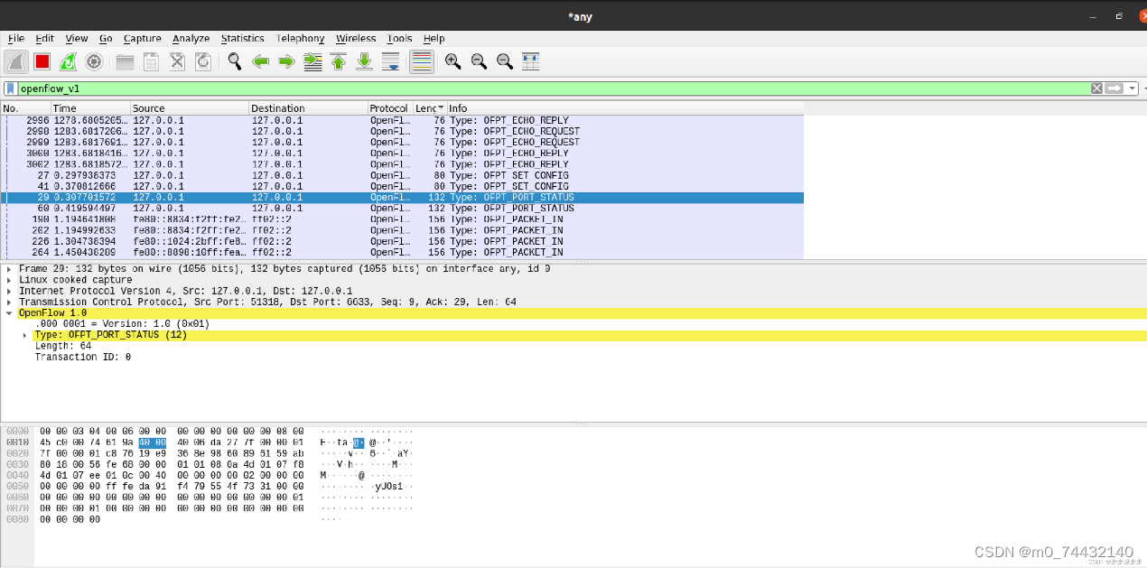 OpenFlow分析协议实践_wireshark flowmod-CSDN博客
