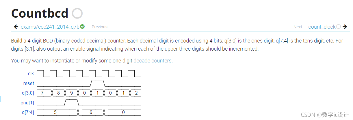 hdlbits 习题四位十进制计数器Countbcd例化版本答案参考_四位异步十进制减法计数器-CSDN博客