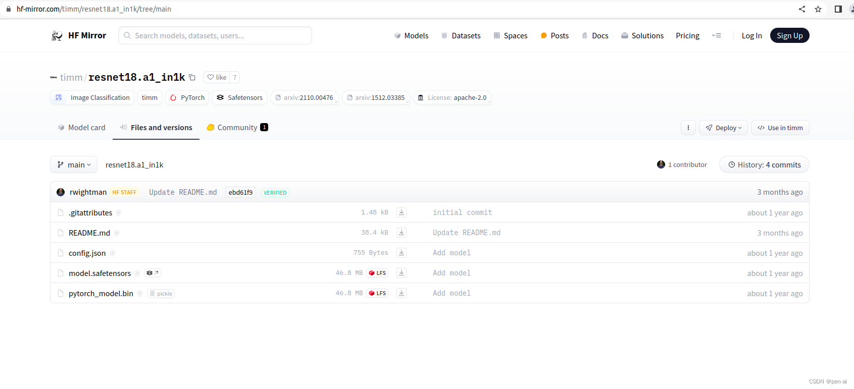 【TIMM应用】timm加载模型create_model，使用本地预训练模型_timm加载本地模型-CSDN博客