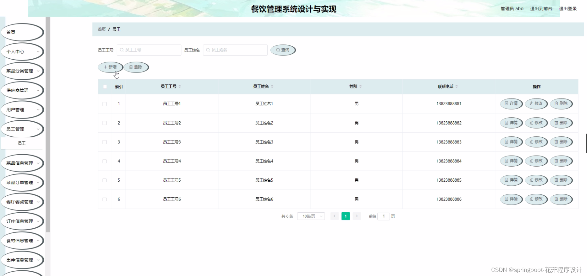Springbootjavaphpnodepython餐饮管理系统设计与实现【计算机毕设】 Csdn博客