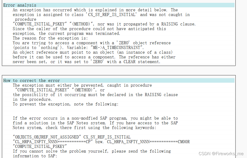 DUMP CX_HRPA_INVALID_PARAMETER/CX_SY_REF_IS_INITIAL LOAD-OF-PROGRAM_abap uncaught exception-CSDN博客