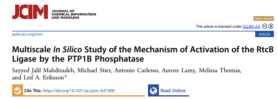 JCIM | MD揭示PTP1B磷酸酶激活RtcB连接酶的机制-CSDN博客