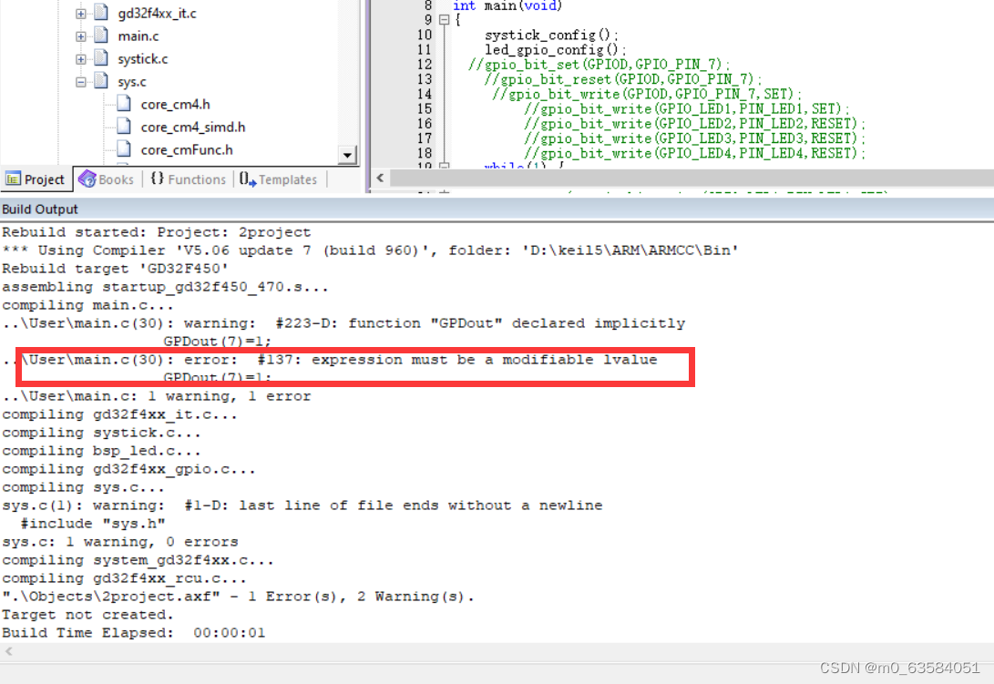遇到问题解决问题..\User\main.c(30): error: #137: expression must be a modifiable lvalue-CSDN博客