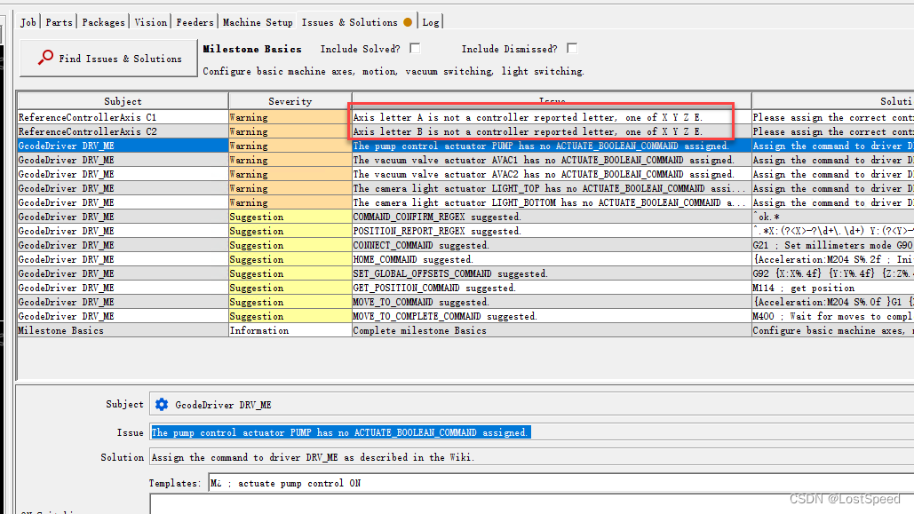 openpnp - configure - The pump control actuator PUMP has no ACTUATE_BOOLEAN_COMMAND assigned ...