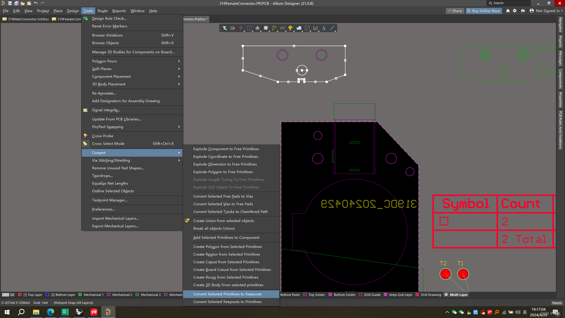 AD21技巧[更加便捷的DRC检查][把线框转成Keep-Out Layer板框][原理图选中元器件PCB中合拢起来][原理图中net无法高亮 ...