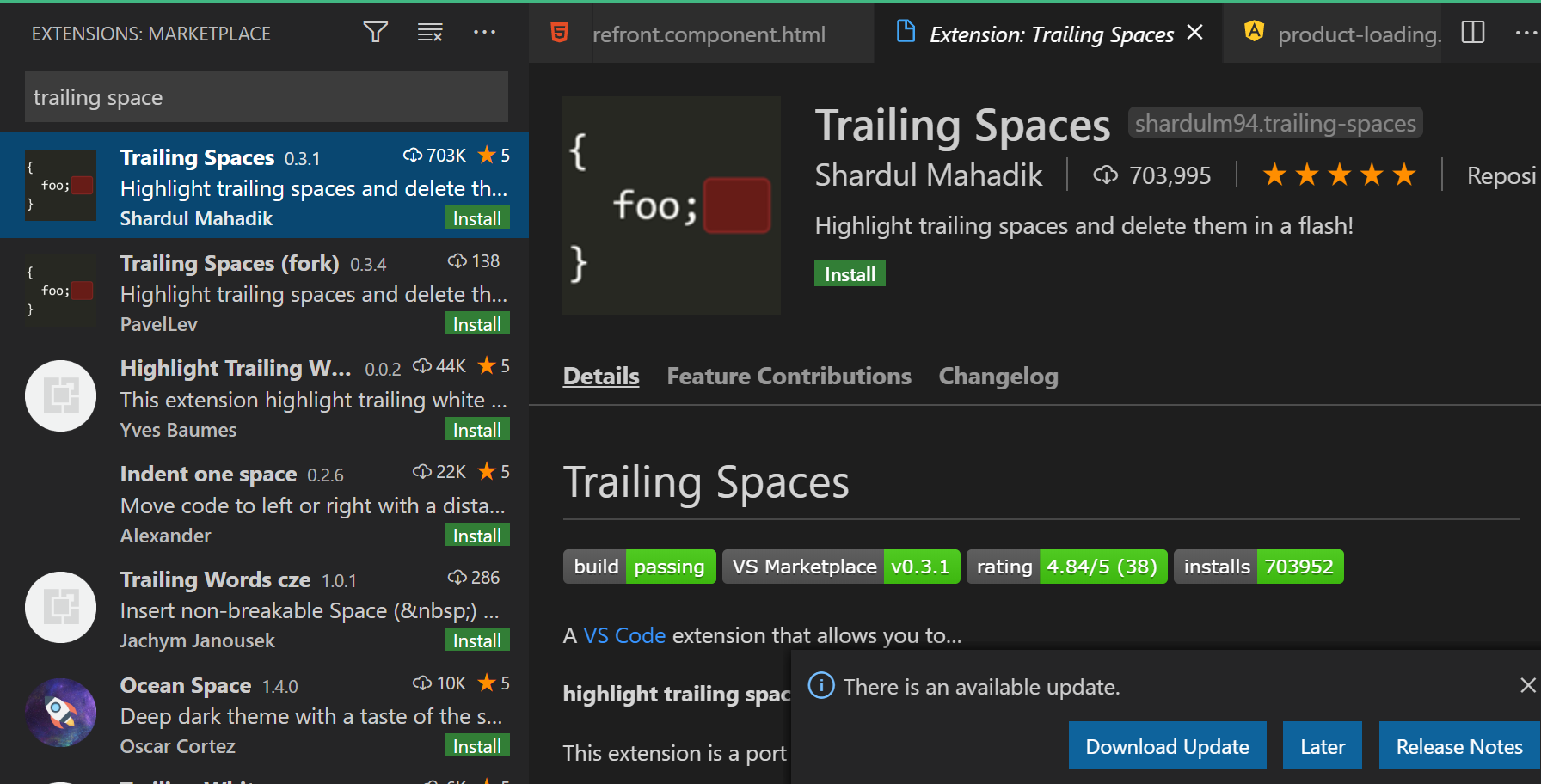 介绍一个快速找出 Visual Studio Code 代码多余空格的扩展 - trailing space_vs怎么配置trail space-CSDN博客