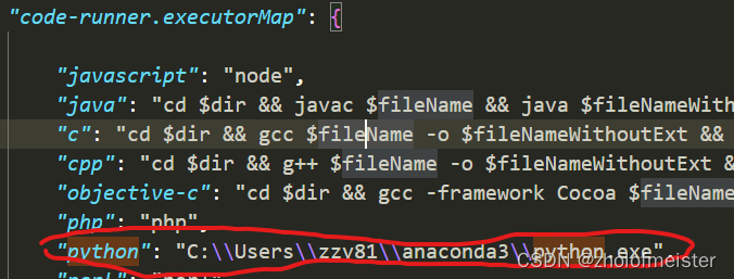 vsc code-runner插件运行python文件，解释器更改为ananconda_code runner python conda-CSDN博客