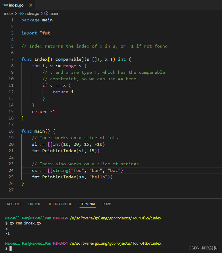 Generics & Goroutines_func index[t comparable](s []t, x t) int-CSDN博客