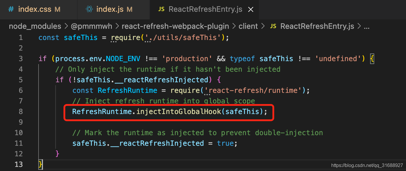 React App 启动报错: Cannot read property ‘forEach‘ of undefined_refreshruntime.injectintoglobalhook ...