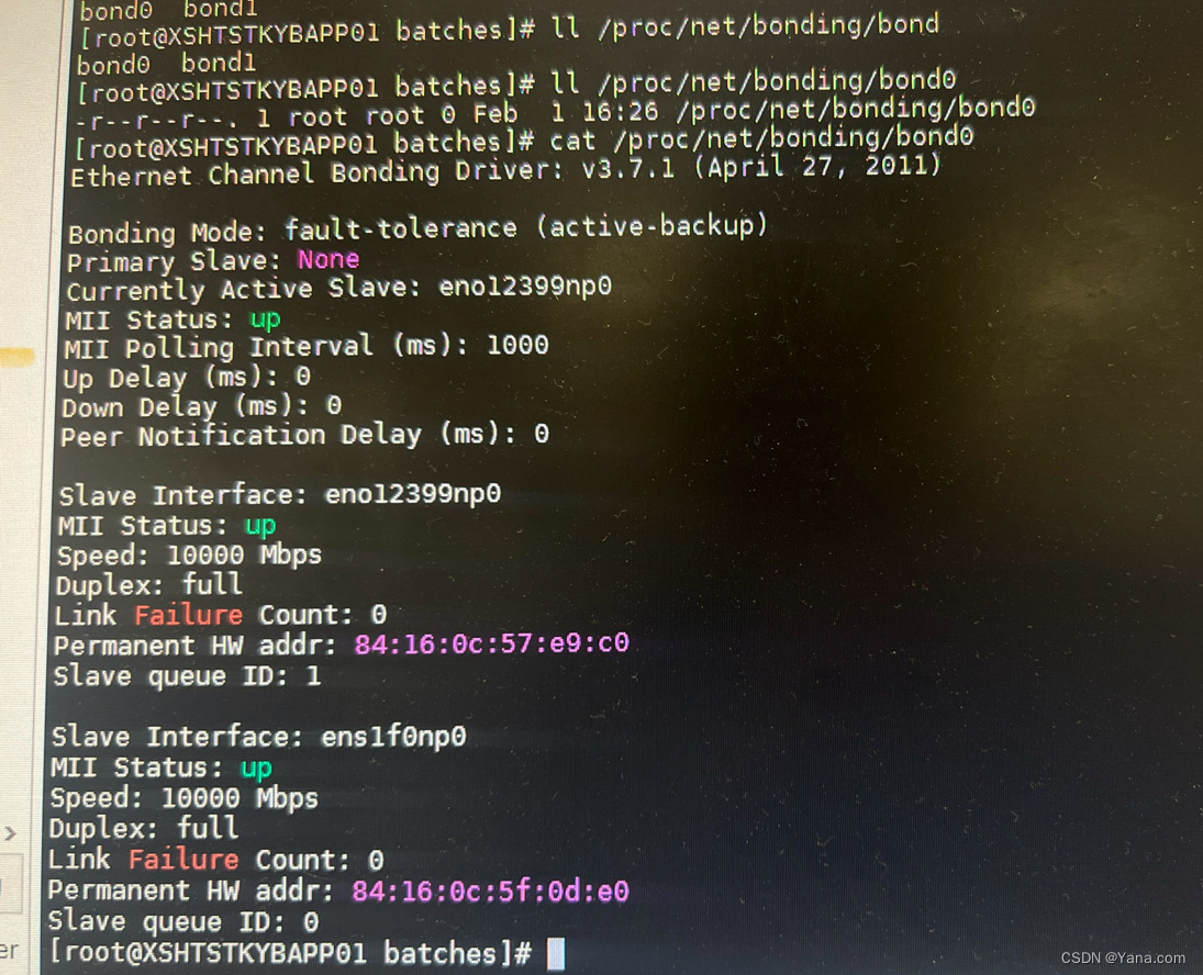 查看bond接口详细信息_linux查看bond信息-CSDN博客