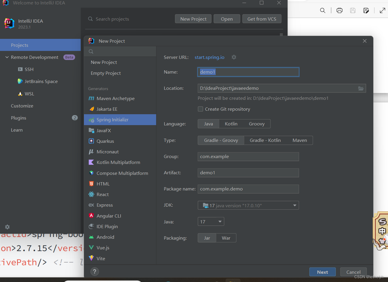 第一个SpringBoot项目_jdk1.8支持java17吗-CSDN博客