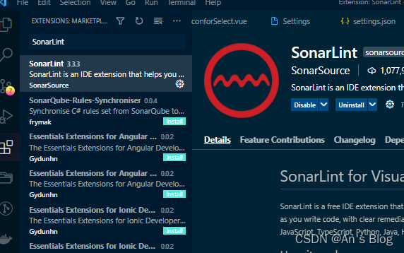 在vscode中使用SonarLint插件规范JS代码_vscode sonarlint插件怎么用-CSDN博客