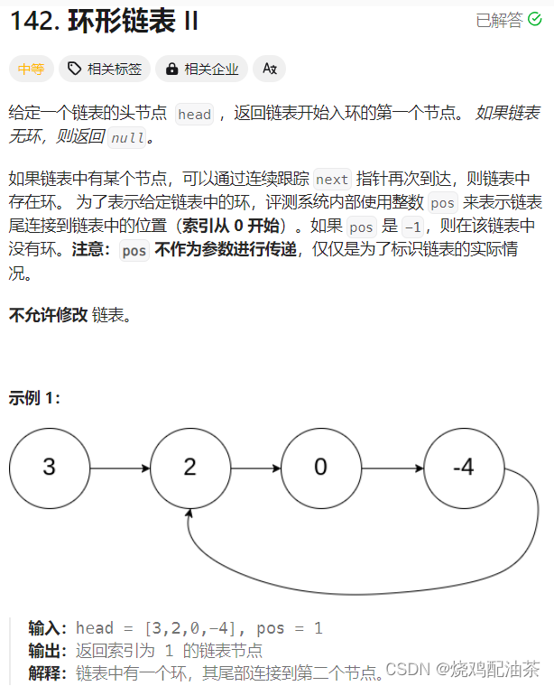 【LeetCode】环形链表I 环形链表II-CSDN博客