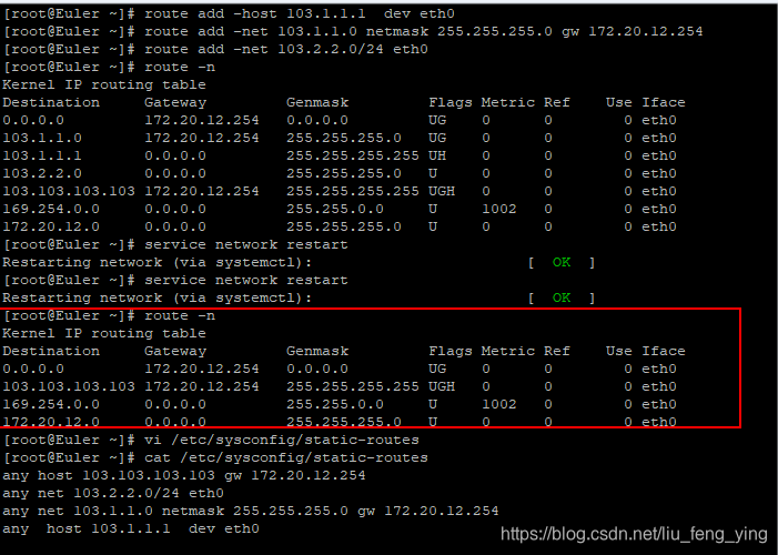 linux（euler） 重启网络服务后路由表丢失问题的解决方案_欧拉系统无法添加路由-CSDN博客