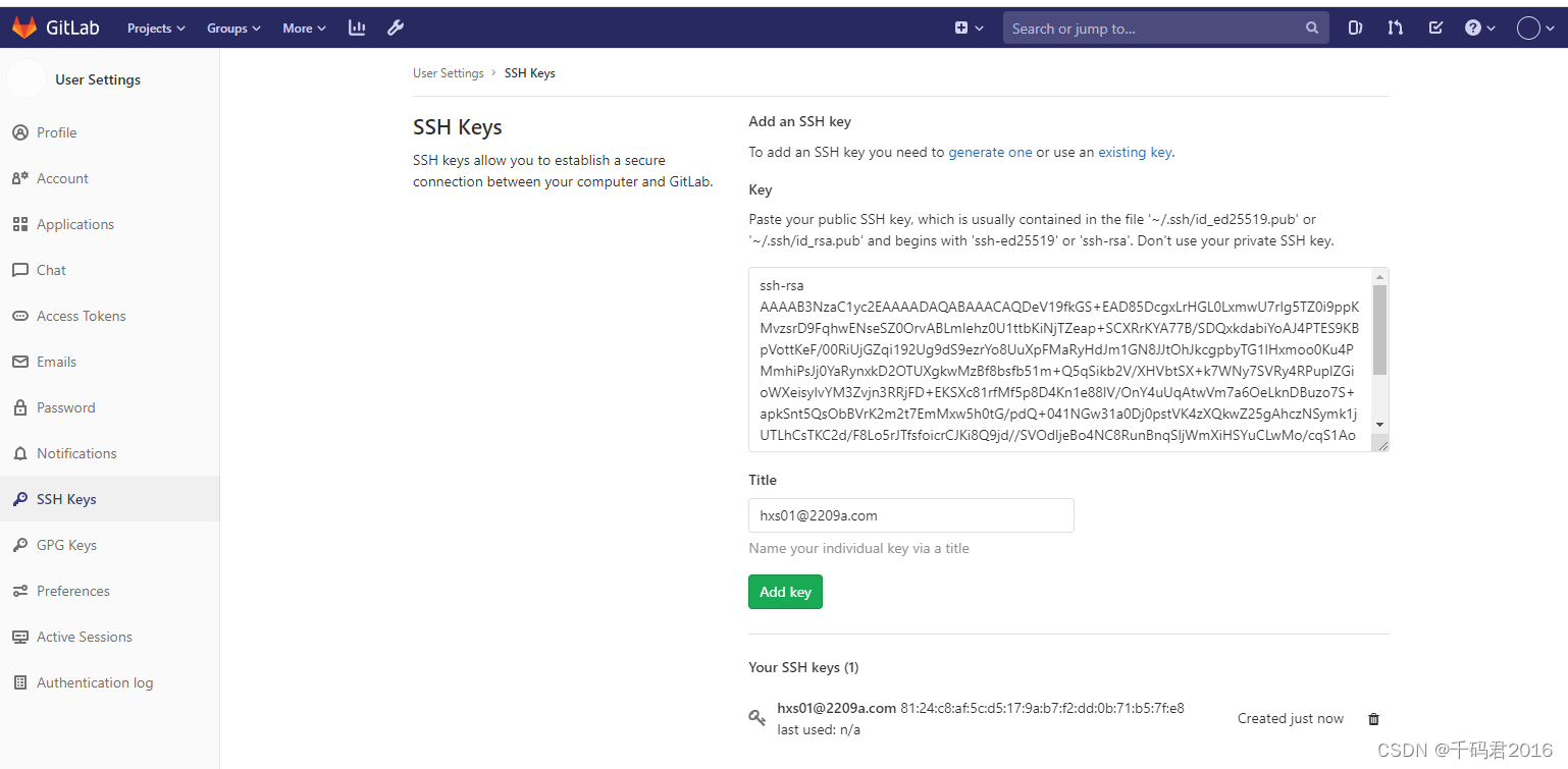 Gitlab二gitlab添加win10 台式机的ssh Keyto Add An Ssh Key You Need To Generate One Or Use Csdn博客