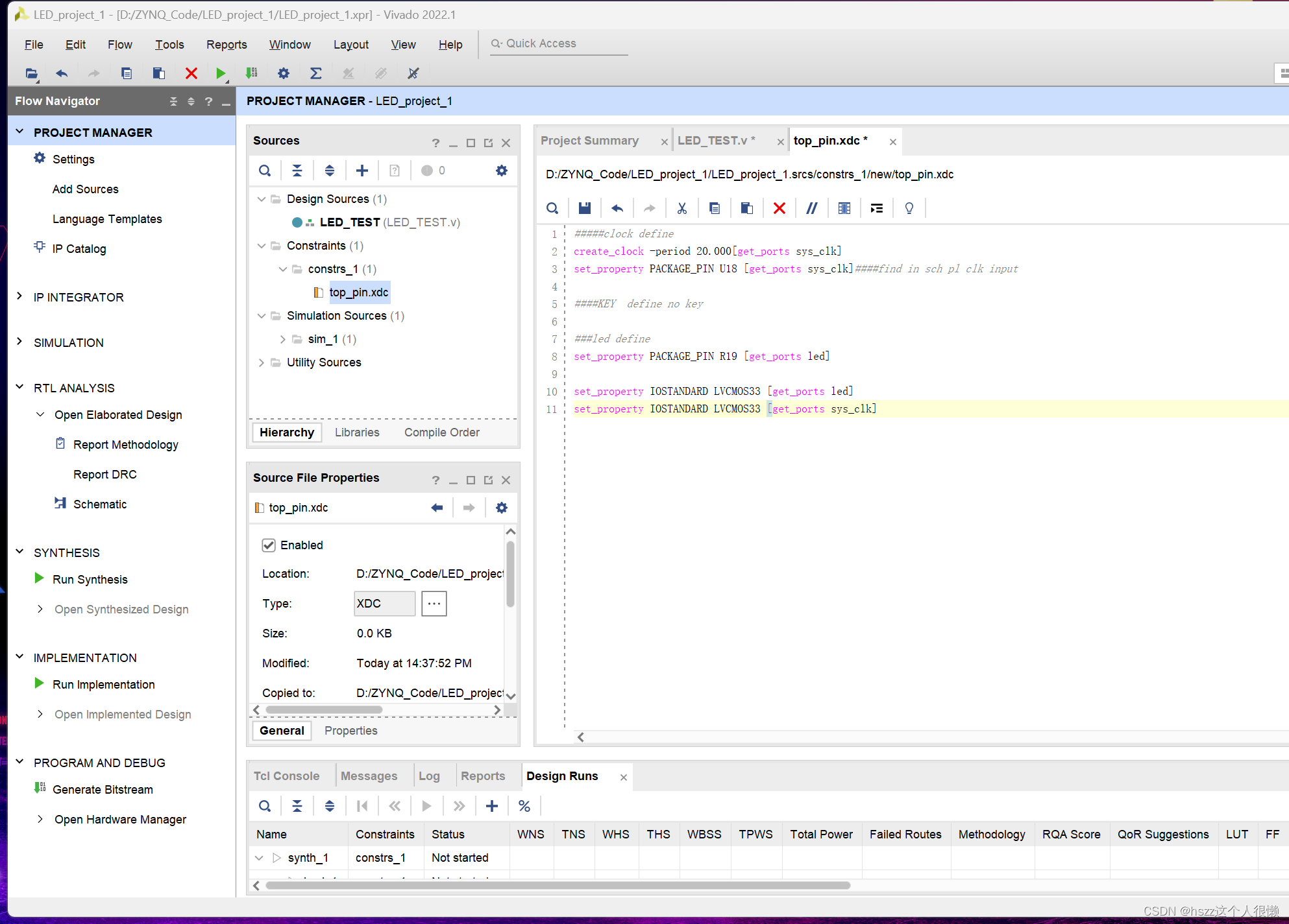 FPGA时序设计：LED计数器应用与Vivado约束文件操作教程-CSDN博客