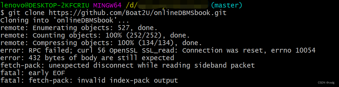 fatal: unable to connect to github.com:github.com[0: 20.205.243.166]: errno=Unknown error_git [0 ...