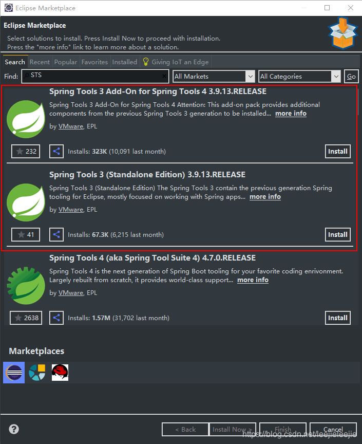 eclipse4.15/16.0通用教程 安装springsource-tool-suite；STS4没有spring；没有spring Bean configuration file ...