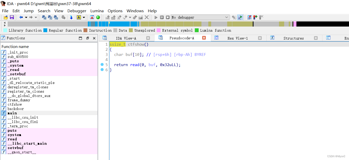 CTFshow-PWN-栈溢出（pwn37-pwn38）_ctfshow pwn38-CSDN博客