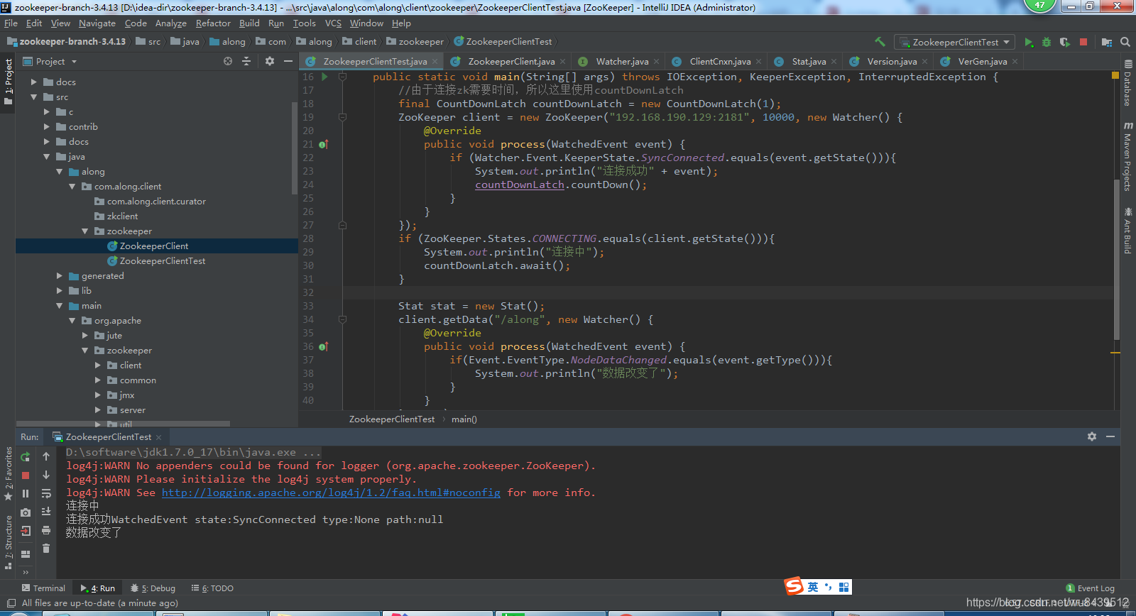 Zookeeper org.apache.zookeeper.KeeperException$ConnectionLossException: KeeperErrorCode ...