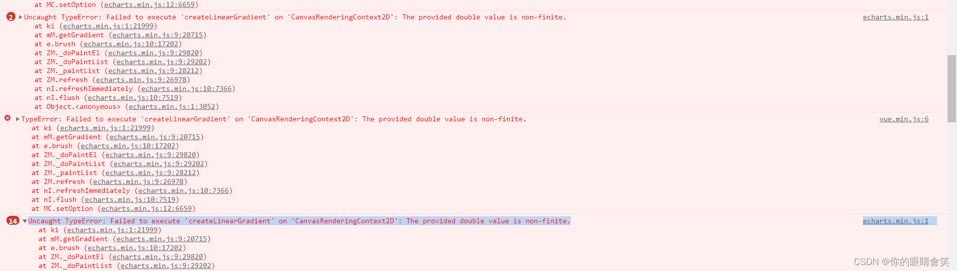 Echarts 图 报错 createLinearGradient_typeerror: failed to execute 'createlineargradient-CSDN博客